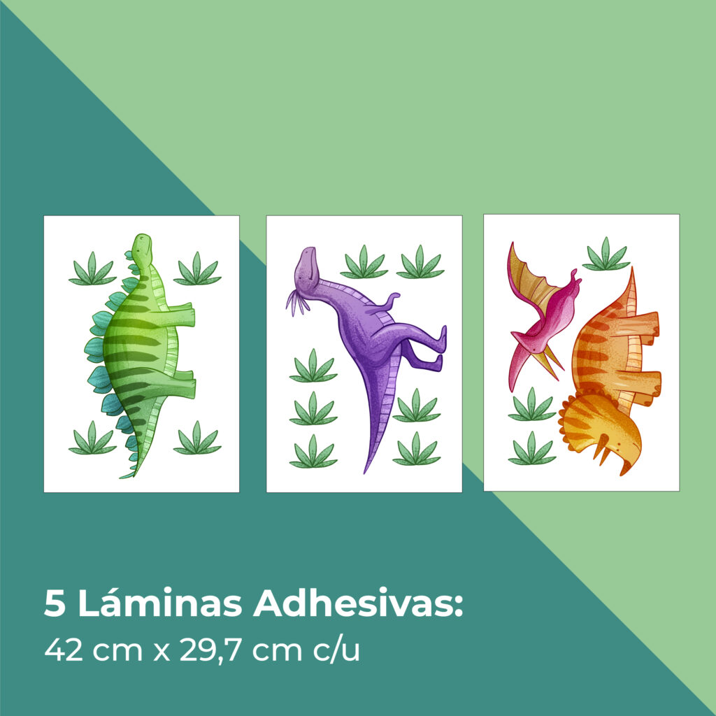 Vinilo Adhesivo Decorativo Infantil Pared – Dinosaurios Libres - Kokoa ...
